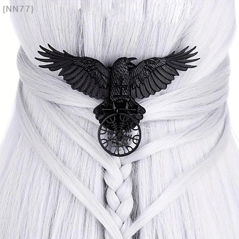 1/2 Pcs Halloween Vintage Crow Hair Clip – Gothic Viking Hairpin for C – trk sublimation designs
